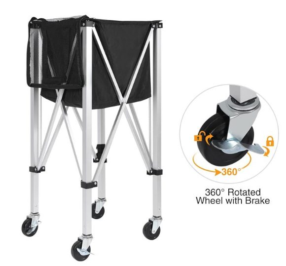 Folding Ball Trolley with Removable Bag – Pickleball Supplies